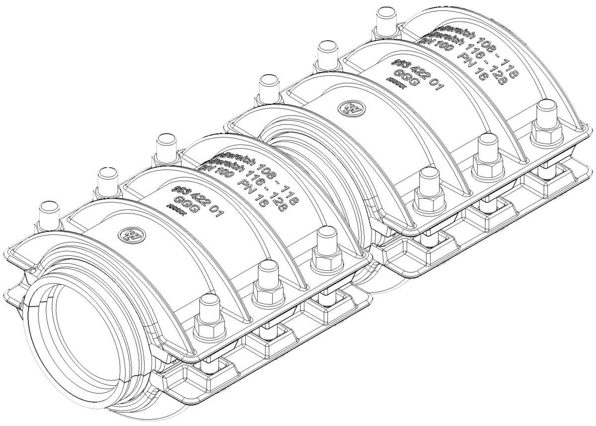 Dichtschelle verlängerbar aus Guss | RDS 12L